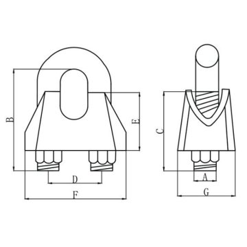 MALLEABLE WIRE ROPE CLIP TYPE B